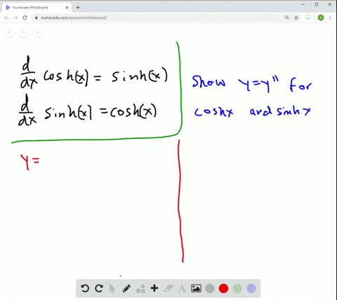 SOLVED:Show that cosh(x) and sinh(x) satisfy y^''=y