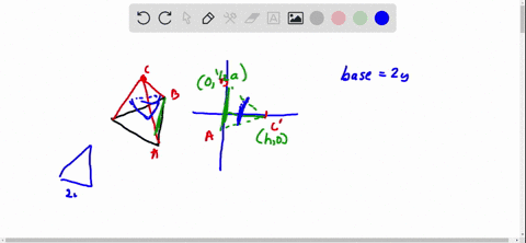SOLVED:The base of a tetrahedron (a triangular pyramid) of height h is ...
