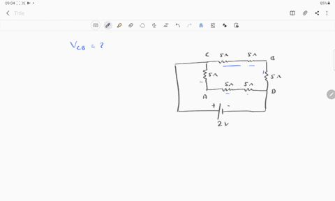 SOLVED:In the circuit shown, the potential difference between points C ...
