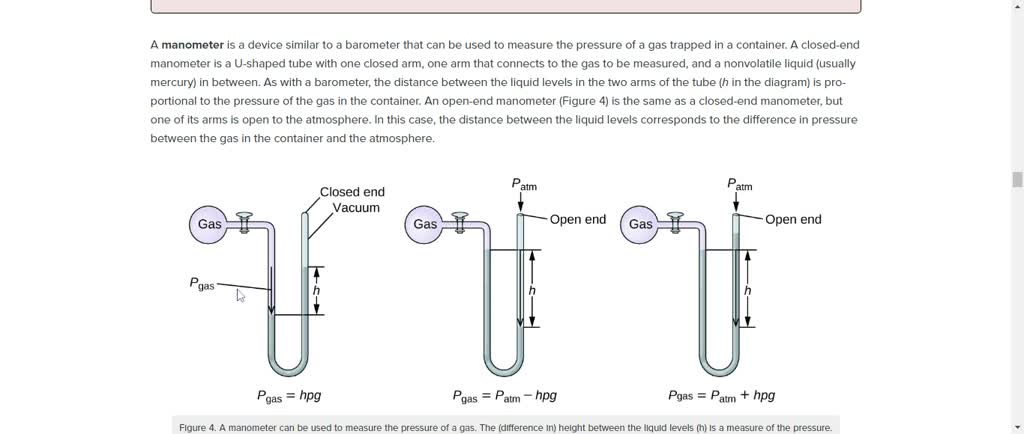 SOLVED:What is the advantage of using a closed-end manometer, rather ...