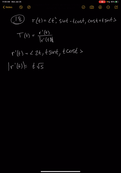 SOLVED:In Exercises 7-8, find the unit tangent, normal, and binormal ... SOLVED:In Exercises 7-8, find the unit tangent, normal, and binormal ...