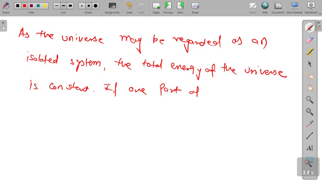 SOLVED:The total energy of the universe is (a) constant. (b) variable ...