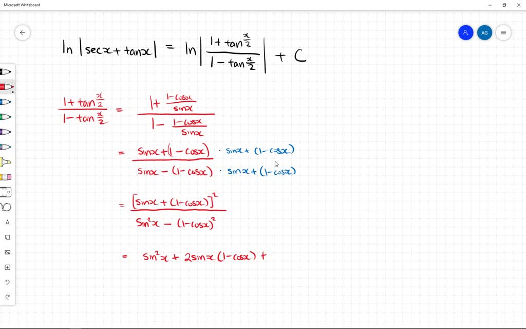 SOLVED:A traditional indefinite integral is ∫secx d x=log(tanx+secx)+C ...