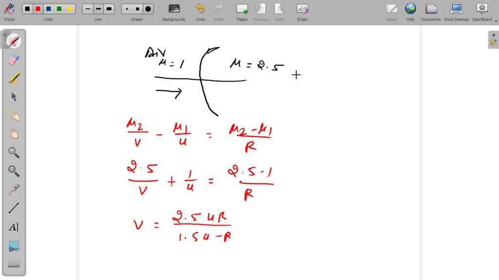 Solved A Convex Spherical Refracting Surface With Radius R Separates A Medium Having Refractive