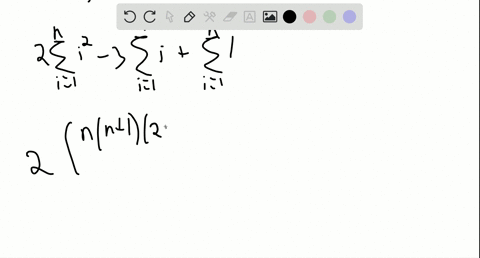 SOLVED:Use Special Sum Formulas 1-4 to find each sum. ∑i=1^n(2 i^2-3 i+1)
