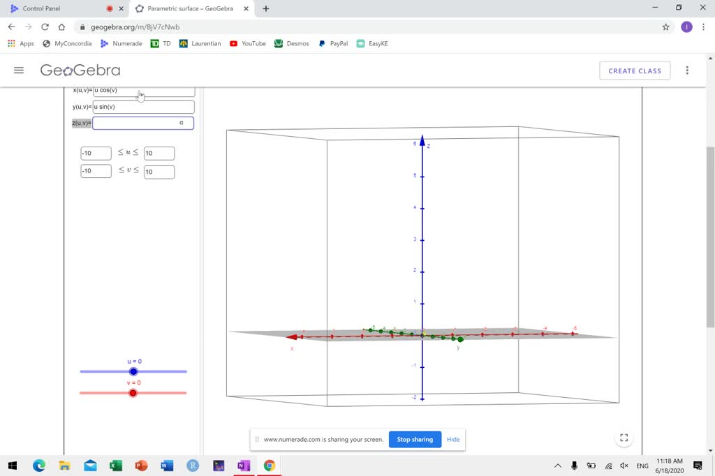 SOLVED:Identify and sketch a graph of the parametric surface. x=u cosv, y=u sinv, z=u