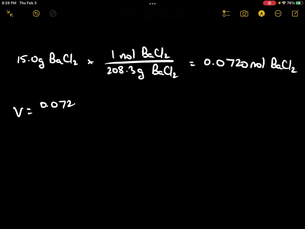 SOLVED:How many milliliters of a 0.45 M BaCl2 solution contain 15.0 g of BaCl?
