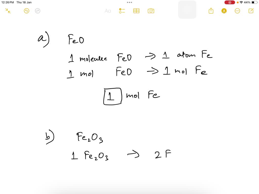 ⏩SOLVED:How many moles of iron are there in 1 mole of the following ...