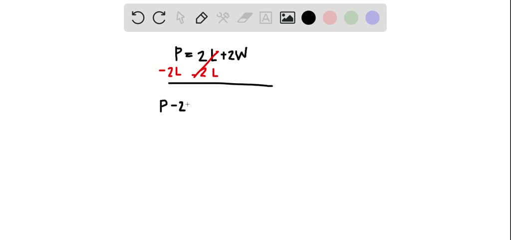 The perimeter P of a rectangle is related to the length L and width W ...
