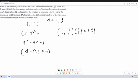 ⏩SOLVED:Let each of the following matrices M describe a deformation ...