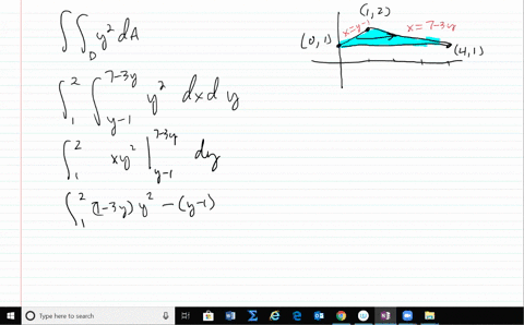 SOLVED:15-20= Evaluate the double integral. ∬D y^2 d A D is the ...