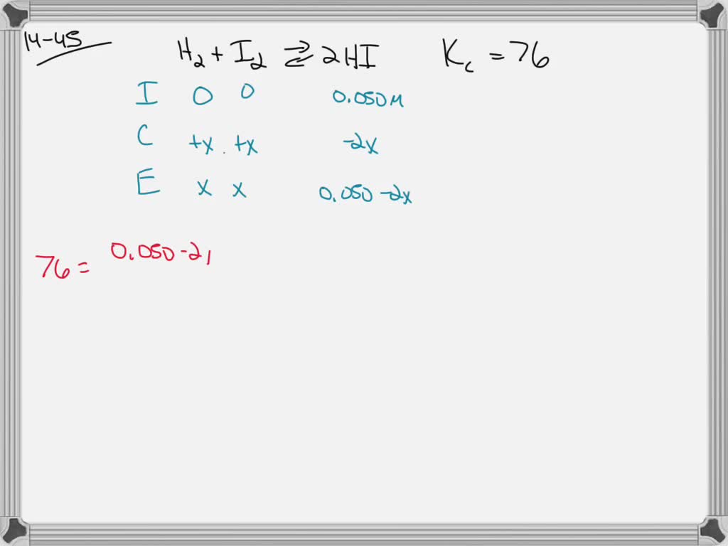 SOLVED:Hydrogen gas and iodine gas react via the equation H2( g)+I2( g ...