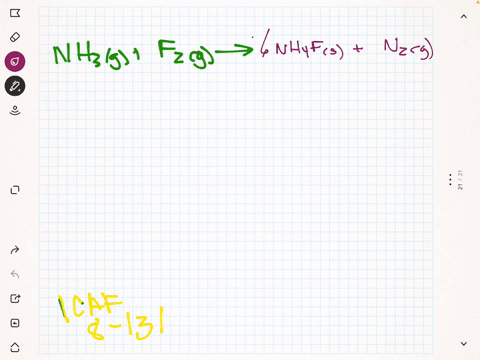 ⏩SOLVED:Ammonia gas reacts with fluorine gas to form ammonium… | Numerade