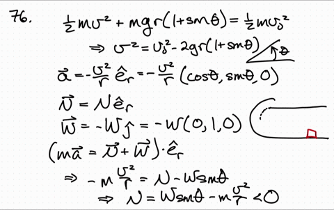 SOLVED:A small package of weight W is projected into a vertical return ...