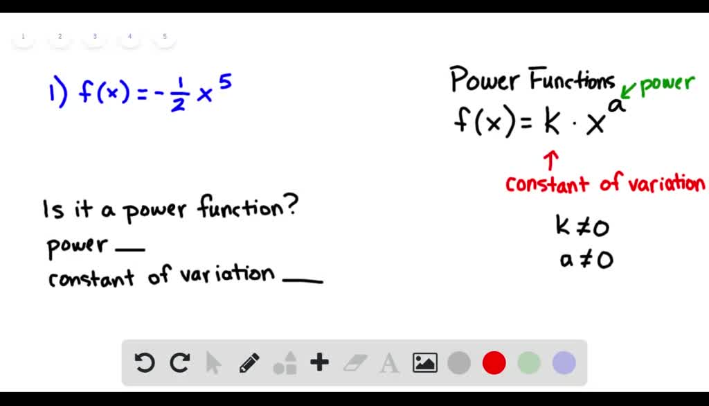 SOLVED In Exercises 1 10 Determine Whether The Function Is A Power
