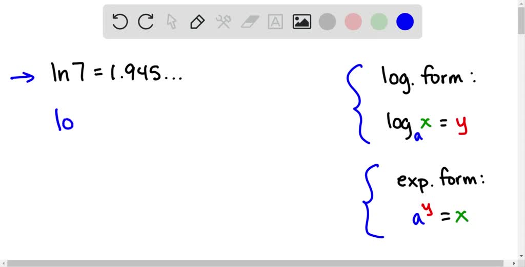 Write The Logarithmic Equation In Exponential For 