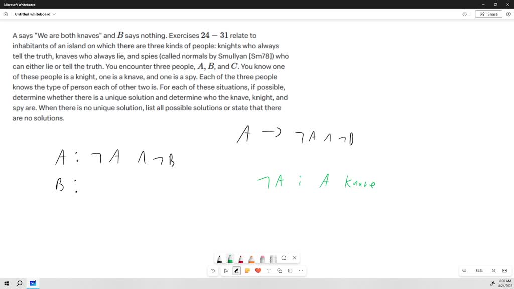 SOLVED: The famous logician Raymond Smullyan devised a family of ...