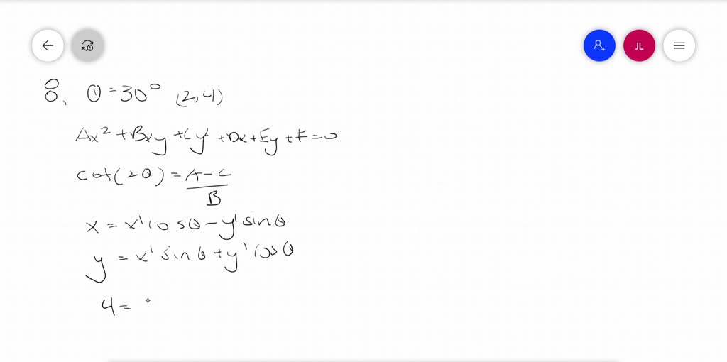 SOLVED:In Exercises 5-12, the x'y'-coordinate system has been rotated θdegrees from the xy ...