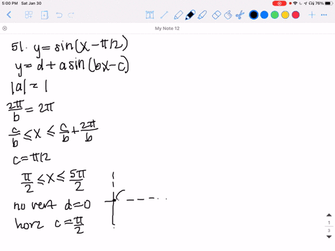 SOLVED:Sketching the Graph of a sine or cosine Function, sketch the ...