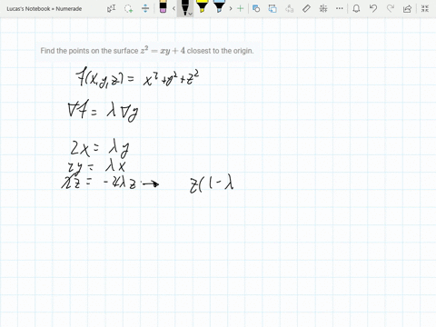 SOLVED:Find the points on the surface x^2-y z=1 that are closest to the ...