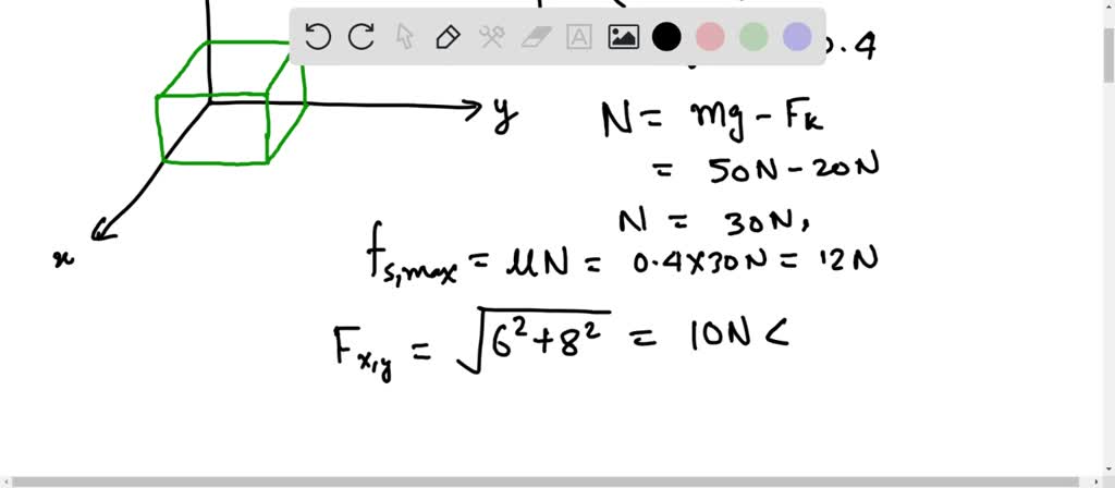A solid cube of mass 5 kg is placed on a rough horizontal surface, in x ...