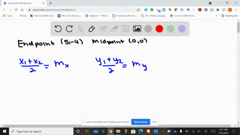 SOLVED:Find the other endpoint of the line segment that has the given ...