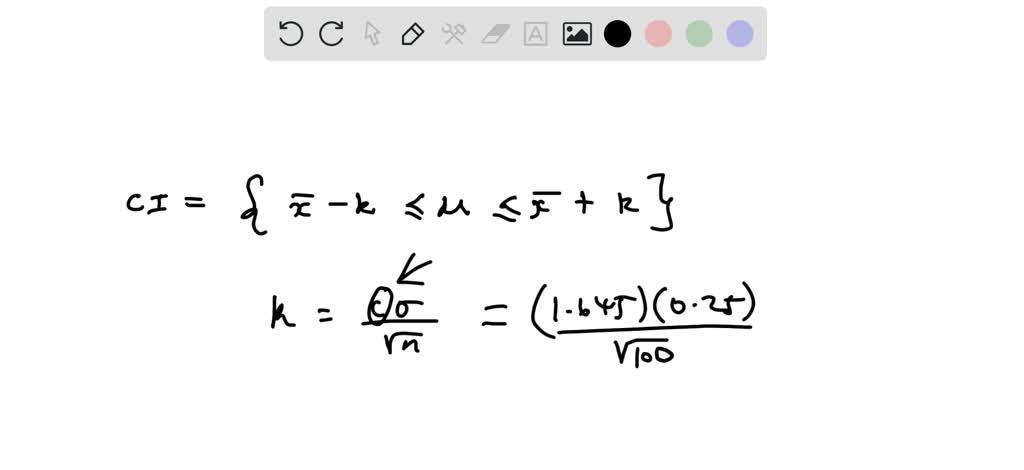 SOLVED:A 90 % confidence interval for a population mean is (65,77 ...