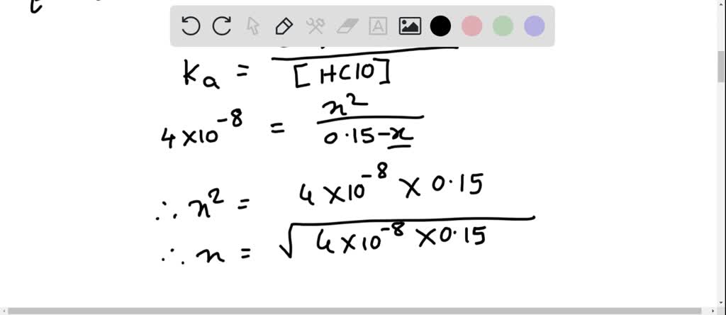 SOLVED:The value of Ka in water at 25^∘ C for hypochlorous acid, HClO(a ...