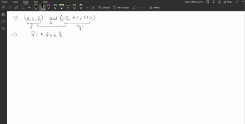 SOLVED:Find a parametric representation of the following curves. Straight line through (a, b, c ...