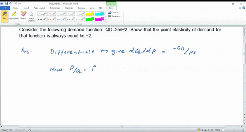 ⏩SOLVED:Consider the following demand function: Q^D=25 / P^2. Show ...