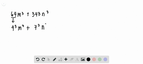 ⏩SOLVED:Factor. 64 m^3+343 n^3 | Numerade