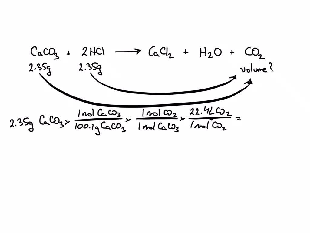 SOLVED:Limestone (CaCO 3 ) reacts with hydrochloric acid according to ...