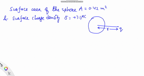 SOLVED:A sphere has a surface area of 0.42 m^2 and a uniform surface ...