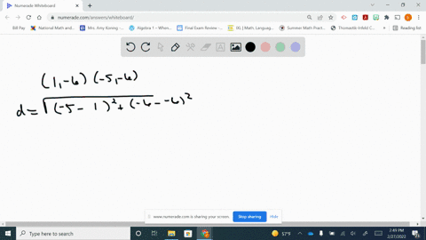 For Problems 1-12, find the distance between each of the...