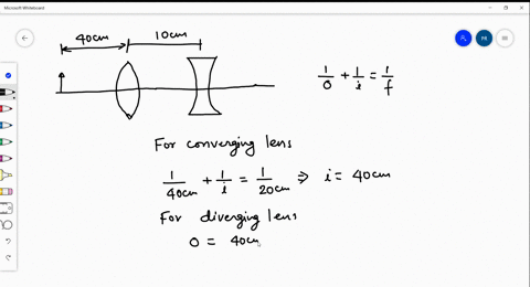 ⏩SOLVED:A converging lens with a focal length of +20 cm is located ...