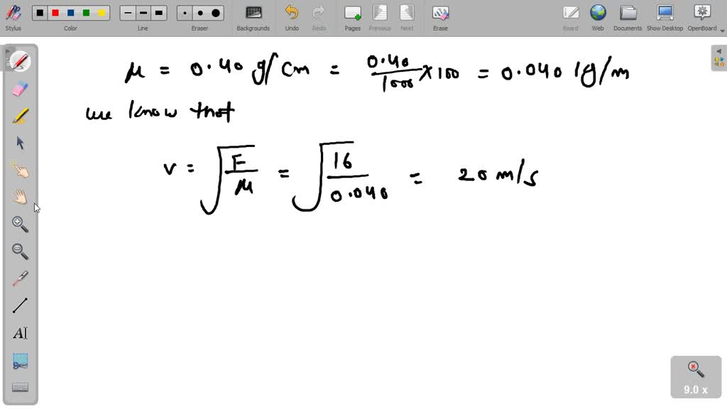 A string of length 20 cm and linear mass density 0.40 g / cm is fixed ...