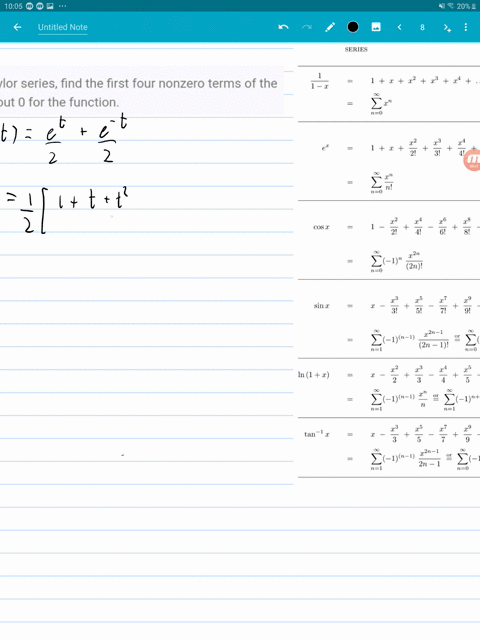 SOLVED:Using known Taylor series, find the first four nonzero terms of ... SOLVED:Using known Taylor series, find the first four nonzero terms of ...
