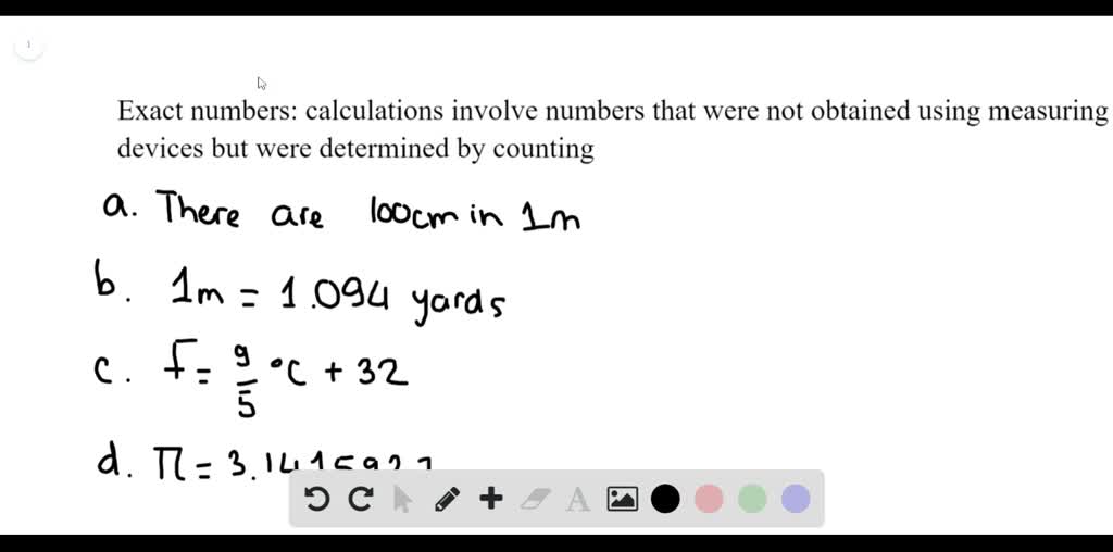 SOLVED Which Of The Following Are Exact Numbers A There Are 100 Cm In