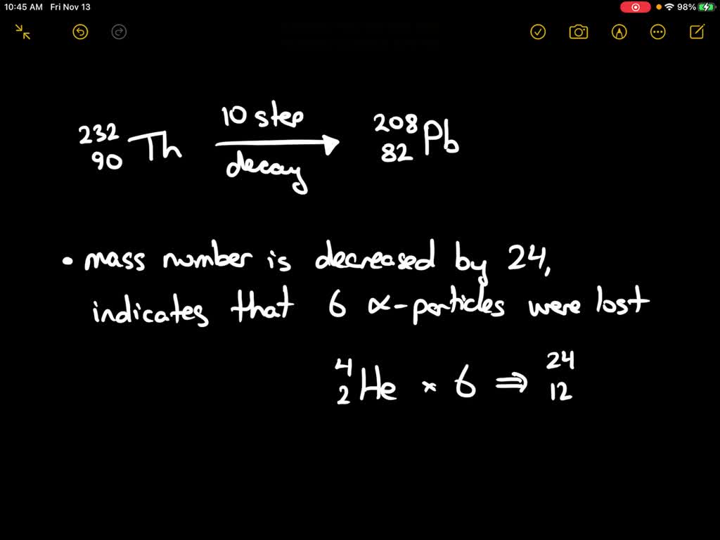 Thorium-232 decays by a 10 -step series, ultimately yielding lead-208 ...