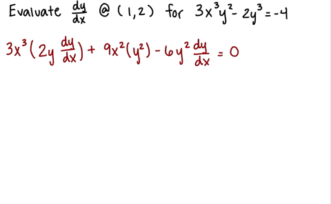 SOLVED:Find dy /dx at the given point. (x+2)^2-6(2 y+3)^2=3, (1,-1)