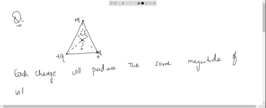 SOLVED:Three equal charges, each +q, are placed on the corners of an ...