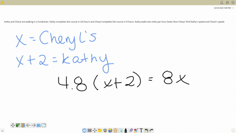 Kathy and Cheryl are walking in a fundraiser. Kathy completes the ...