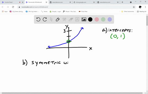 SOLVED: In Problems 39-50, the graph of an equation is given, (a) Find the intercepts (b ...