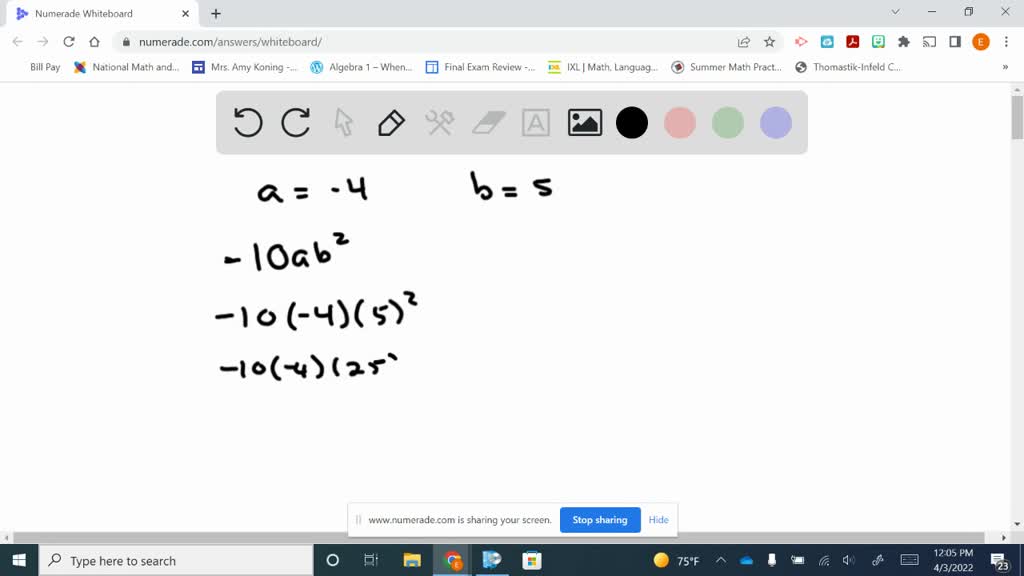 ⏩SOLVED:Evaluate each expression for a=-4 and b=5. -10 a b^2 | Numerade ⏩SOLVED:Evaluate each expression for a=-4 and b=5. -10 a b^2 | Numerade