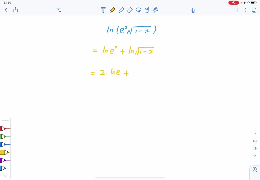 SOLVED Solve The Given Problems Express Ln e 2 1 x As The Sum Or