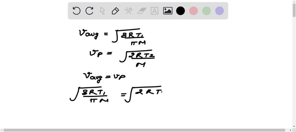 The Most Probable Speed Of The Molecules In A Gas At Temperature T2 Is