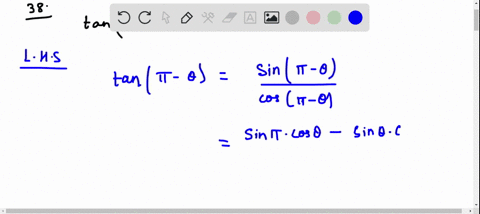 SOLVED:Verify the reduction formula. tan(π-θ)=-tanθ