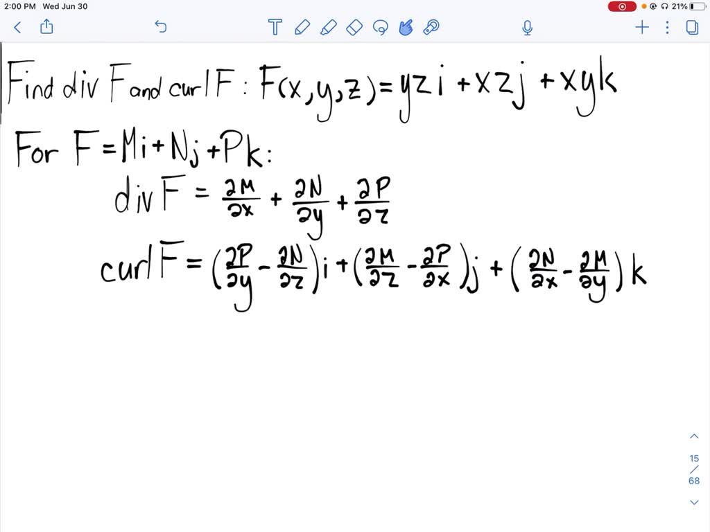 SOLVED In Problems 13 18 Find Div And Curl x Y Z y Z x Z 