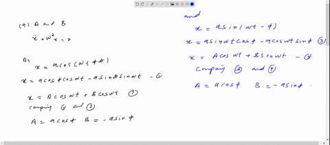 SOLVED:The equation of motion m ẍ=-s x with ω^2=(s)/(m) applies ...