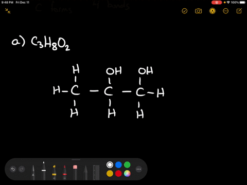 SOLVED:Use the HONC 1234 rule to create possible structural formulas ...